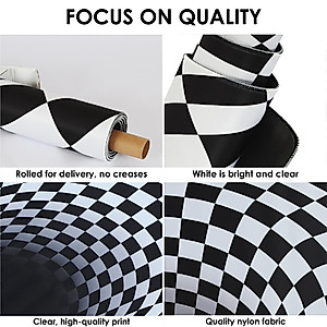 Unusuall 3D Optical Illusion Rug - Vortex Illusion Floor Mat for Door Entrance, Bathroom, Stairs, playroom, Living Room, or Area (Black and White, 26.5 x 17 Inch)