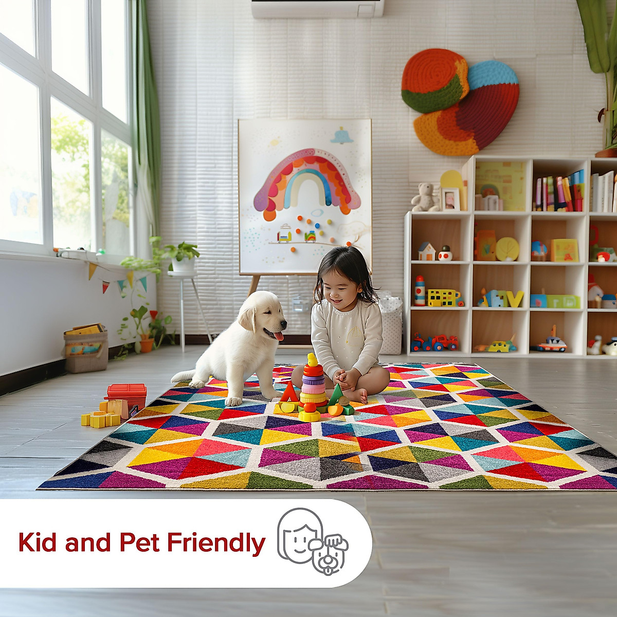 nuLOOM Maris Colorful Geometric Tiles Accent Rug, 3x5, Multi