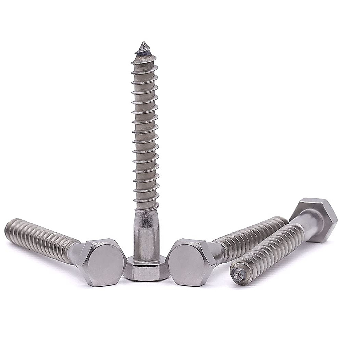 5/16" x 3" Hex Head Lag Screws Bolts for Wood, 304 Stainless Steel 18-8, Heavy Duty Lag Bolts, Hexagon Head Wood Deck Screws 10 PCS