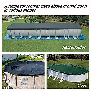 Pool Cover Winch and Cable, 102ft Winterize Pool Closing Kit Pool Cable and Winch, Heavy-Duty Pool Cover Wire and Winch, Pool Cover Cable & Ratchet Kit for Above Ground Swimming Pool Winter Cover-Blue