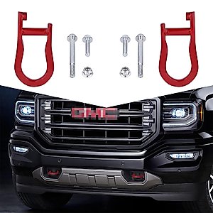 KOROP AUTO PARTS 84192871 Tow Hooks (1 Pair) Fits 2007-2019 GMC Sierra 1500, 2007-2019 Chevy Silverado 1500 Recovery Hook (Red)
