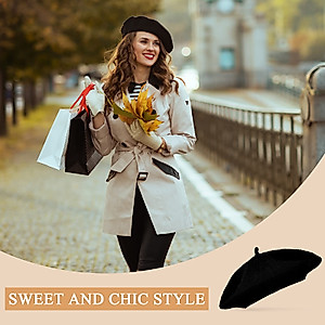 BBTO 8 Pieces Beret Hats for Women Wool French Hats Artistic Solid Color Winter Beanie Cap for Women Men Girls Lady