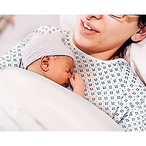 Wrinkle-Free Patient Gown - Fine Cotton Blend - Soft and Comfortable Fabric - Back Front Tie - Fit Easily Up to 2XL Size - Multipurpose Hospital Gown for Men and Women - Reusable and Washable -4 Pack