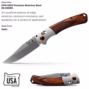 Benchmade - Crooked River 15080 EDC Knife with Wood Handle (15080-2)