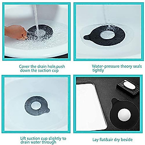 Bathtub Drain Stopper Silicone Recyclable Rubber Drain Plug Bath Tub Drain Cover Bathtub Plug Universal Use for Sinks, Bathroom, Kitchen, Laundry, Floor Drains, Black …