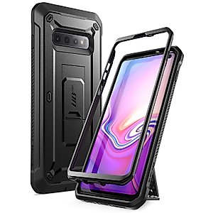 SUPCASE for Samsung Galaxy S10 Case with Satnd (Unicorn Beetle Pro), [Built-in Belt Clip] Heavy Duty Shockproof Rugged Protective Phone Case Without Built-in Screen Protector for Galaxy S10, Black