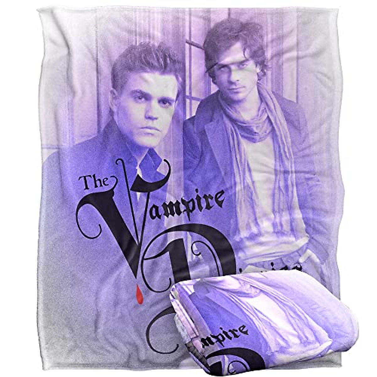 Vampire Diaries Stefan and Damon Officially Licensed Silky Touch Super Soft Throw Blanket 50" x 60"