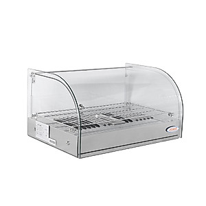 Hakka Commercial Food Warmer, 1-Tier Electric Showcase Pizza Warmer Countertop 25L Adjustable Tempreture Pastry Display Case for Buffet Restaurant Bakeshop Snack Bar