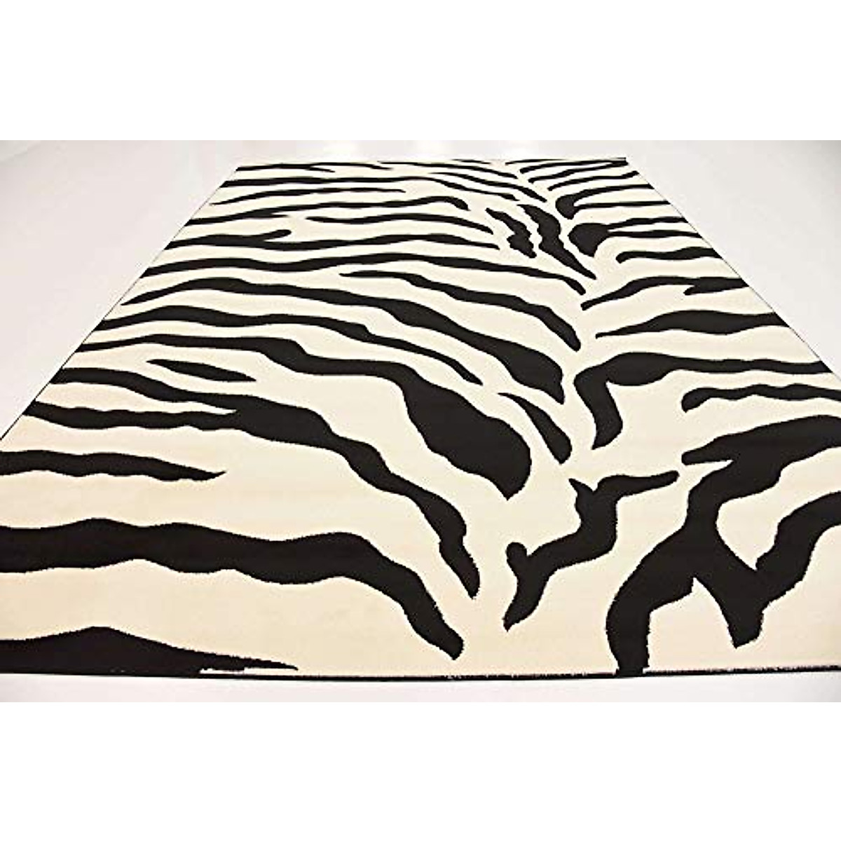 Unique Loom Wildlife Collection Animal Inspired with Zebra Design Area Rug, 9 ft x 12 ft, Ivory/Black