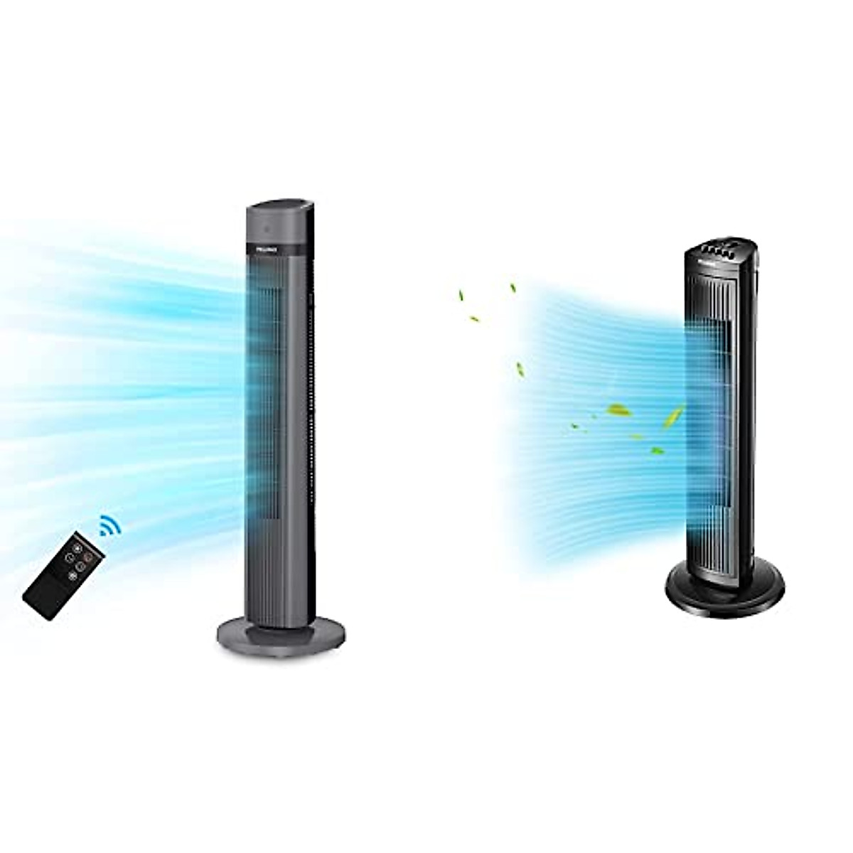 PELONIS 40''Oscillating Tower Fan | Remote Control | Quiet Stand Up Fan| Black & 30 Inch Oscillating Tower Fan, Black