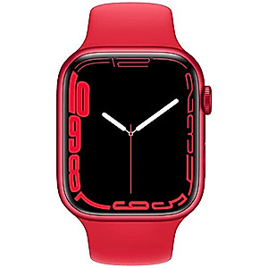 Apple Watch Series 7 (GPS + Cellular, 45mm) Red Aluminum Case with Red Sport Band (Renewed)