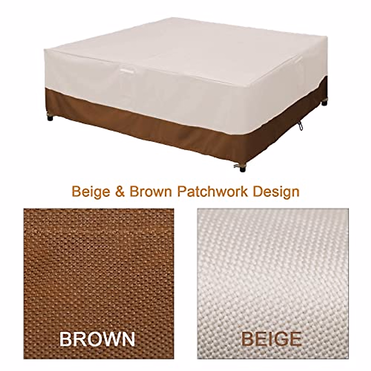 RICHIE 128" x 82" x 24" Patio Furniture Covers Waterproof, Patio Furniture Covers for Dining Table and Chairs, Outdoor Patio Furniture Set Cover Large Rectangular Heavy Duty 600D Patio Cover Anti-Fade