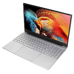 Jopwkuin IPS Laptop, 1920x1080 IPS HD Screen Digital Touchpad 128GB SSD High Speed 15.6in Laptop for Home (US Plug)