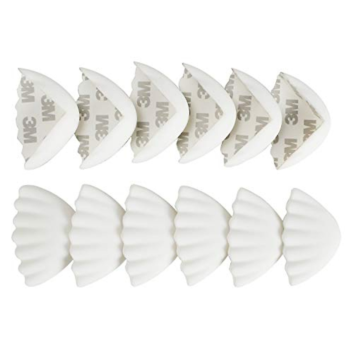 Corner Protectors, L Shape Food Grade Silicone Material Extra Thick Baby Safety Corner Guards (12 Pack, Shell Shape White)