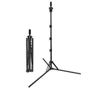 LANENQJP Foldable Mannequin Head Stand, Upgrade Adjustable Wig Stand Tripod, Metal Mannequin Stand for Cosmetology Hairdressing Training