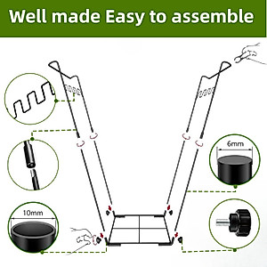 Niurui Garden Trash Bag Holder - Outdoor Leaf Bag Support Stand Multi-Use Metal Garbage Bag Holder Frame Holds 30-45 Gallons Bag for Leaves, Camping, Yard Weeding, Lawn Party