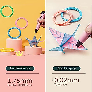 KXDFDC 20 PCS/Pack 50M 3D Pen Filaments PLA PCL 1.75mm Diameter 5 Meters/Roll 3D Pen Printing Materials ( Color : D , Size : PLA Filament )
