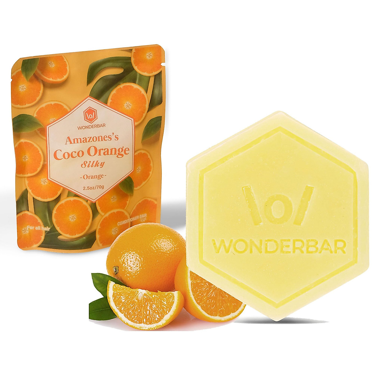 Damaged Hair -Silky Treatment - pH balanced, 100% Plastic Free Packaging, Paraben and Silicon Free, Sweet almond Oil (Orange) (Orange)