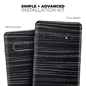 DesignSkinz Black Wood Texture Protective Vinyl Decal Wrap Skin Cover Compatible with The Samsung Galaxy S20 (Screen Trim & Back Glass Skin)