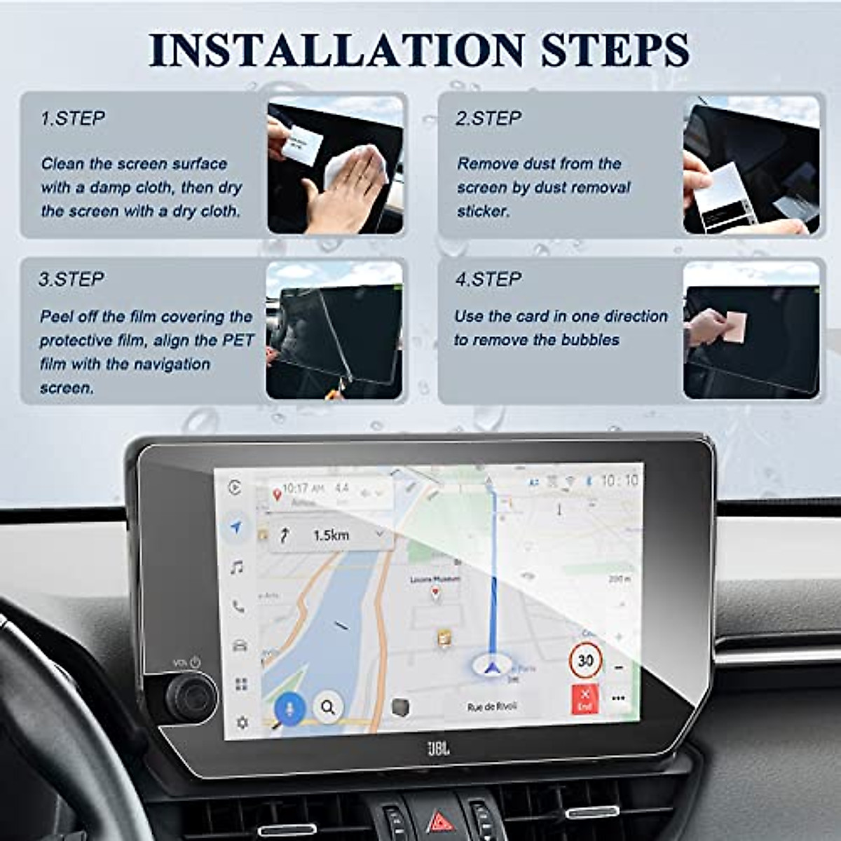 BIBIBO for 2023 Toyota RAV4 Screen Protector for 2023+ Toyota RAV4 Navigation Display,2023 RAV4 10.5 inch Touchscreen 2PCS PET Nano Protective Film High Definition Crystal Clear Shield