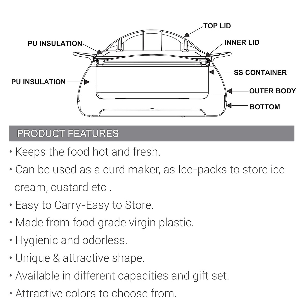 Milton Delish 2500 Casserole, 2100 ml, Ivory