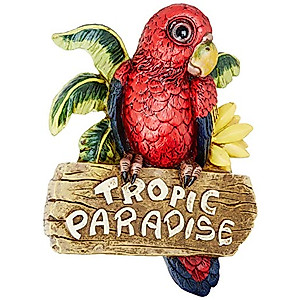 Design Toscano Tropic Parrot Paradise Wall Sculpture 10 Inch