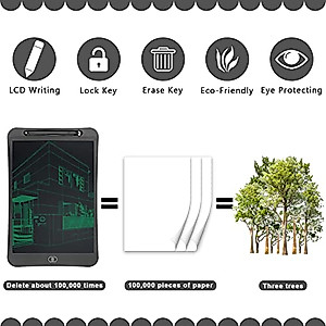 LCD Writing Tablet 12 inch Drawing Board Writing Pad Electronic Doodle Digital Memo Notpad E-Writer Portable Notebook - Black