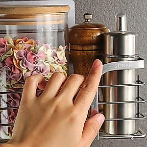 Noyarc 3-Pack Shower Caddy Shelf, Shower Organizer with Hooks, Adhesive Stainless Steel Bathroom Organizers Storage Rack, No Drilling Wall Mounted Shower Shelves for Inside Shower and Kitchen, Silver