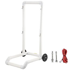 VEVOR Plastic Recycling Cart, 22.8" x 15.7" Hook-Type Moving Bin Cart with 2 Wheels, Easy Assembly & Weatherproof Well-Built Recycle Cart, for Simple Recycle Bin and Caddy, White