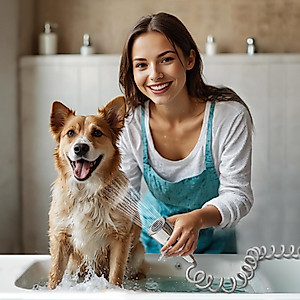 Heavy-Duty Faucet Sprayer Attachment - Leak-Proof Sink Hose Sprayer w/ 5 Adapters & Diverter Valve - 79” Recoil Hose with 2 Spray Modes - Ideal for Kitchen, Tub, Bathroom, Garden, Pets