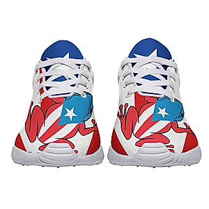 Men's Women's Puerto Rico Sneakers Fashion Casual Slip on Walking Shoes Lightweight Breathable Puerto Rican Running Sneaker White Size 6