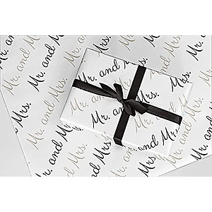 Mr. and Mrs. Wedding Gift Wrap - 24"x10'