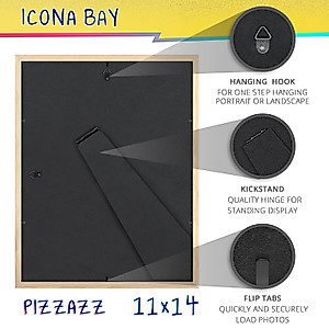 Icona Bay 11x14 Picture Frame, Orange Colored Solid Wood Scandinavian Style Frame for Photo, Pizzazz Collection