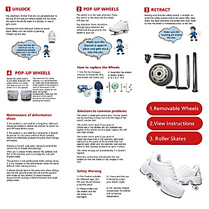 Deformation Roller Shoes Male and Female Skating Shoes Quad Roller Skates Kick Rollers Shoes Retractable Adults/Kids,Invisible Pulley Shoes Skates with Double-Row Outdoor Sneakers