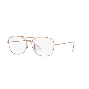 Ray-Ban RX6499 Square Prescription Eyewear Frames, Rose Gold/Demo Lens, 55 mm