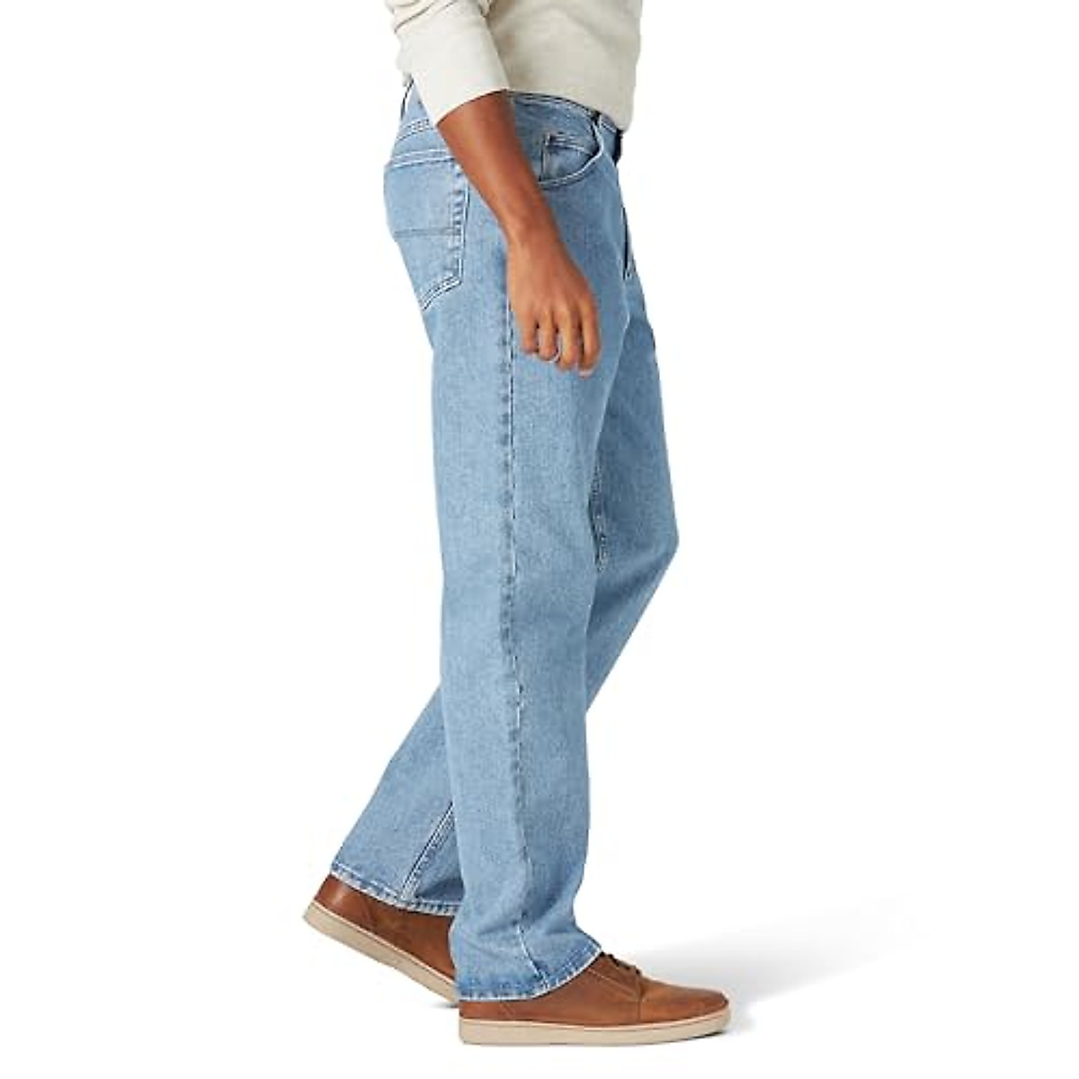 Wrangler Authentics Men's Classic 5-Pocket Relaxed Fit Cotton Jean, Stone Bleach, 30W x 30L