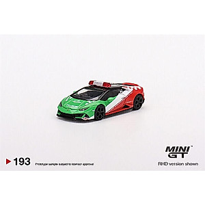 True Scale Miniatures Model Car Compatible for Lamborghini Huracán EVO Bologna Airport 2020 Follow-Me Car 1/64 Diecast Model Car MGT00193