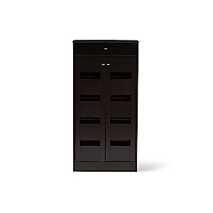 Baxton Studio Oullins Shoe Cabinet, Wenge Dark Brown