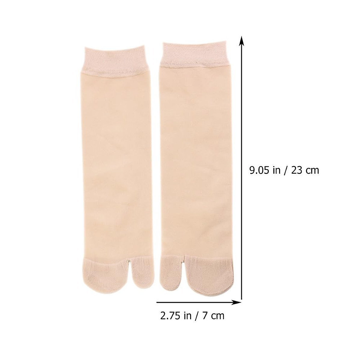 Happyyami 2 Pairs Summer Mid-Tube Silk Stockings for Women - Lightweight and Breathable Two-Toed Socks in Free Size