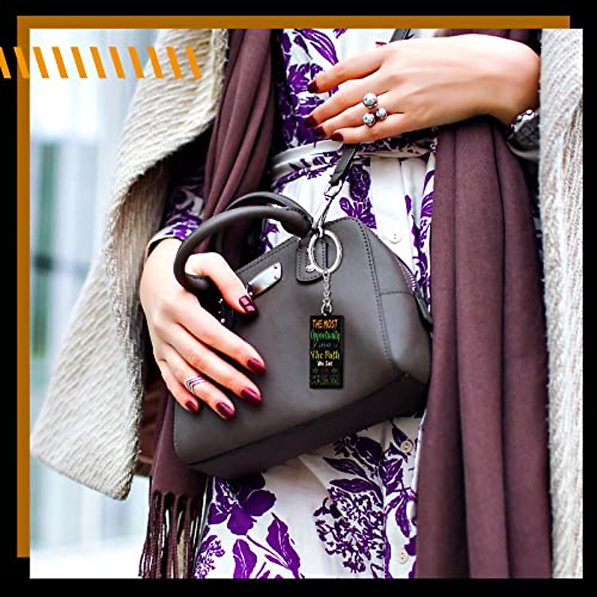 RUMIA 27pcs Inspirational Quote Keychains Acrylic Motivational Keychains Graduation Party Favors Mothers Day Birthday Gifts for Employee Coworkers Women Men Teacher Appreciation Gifts