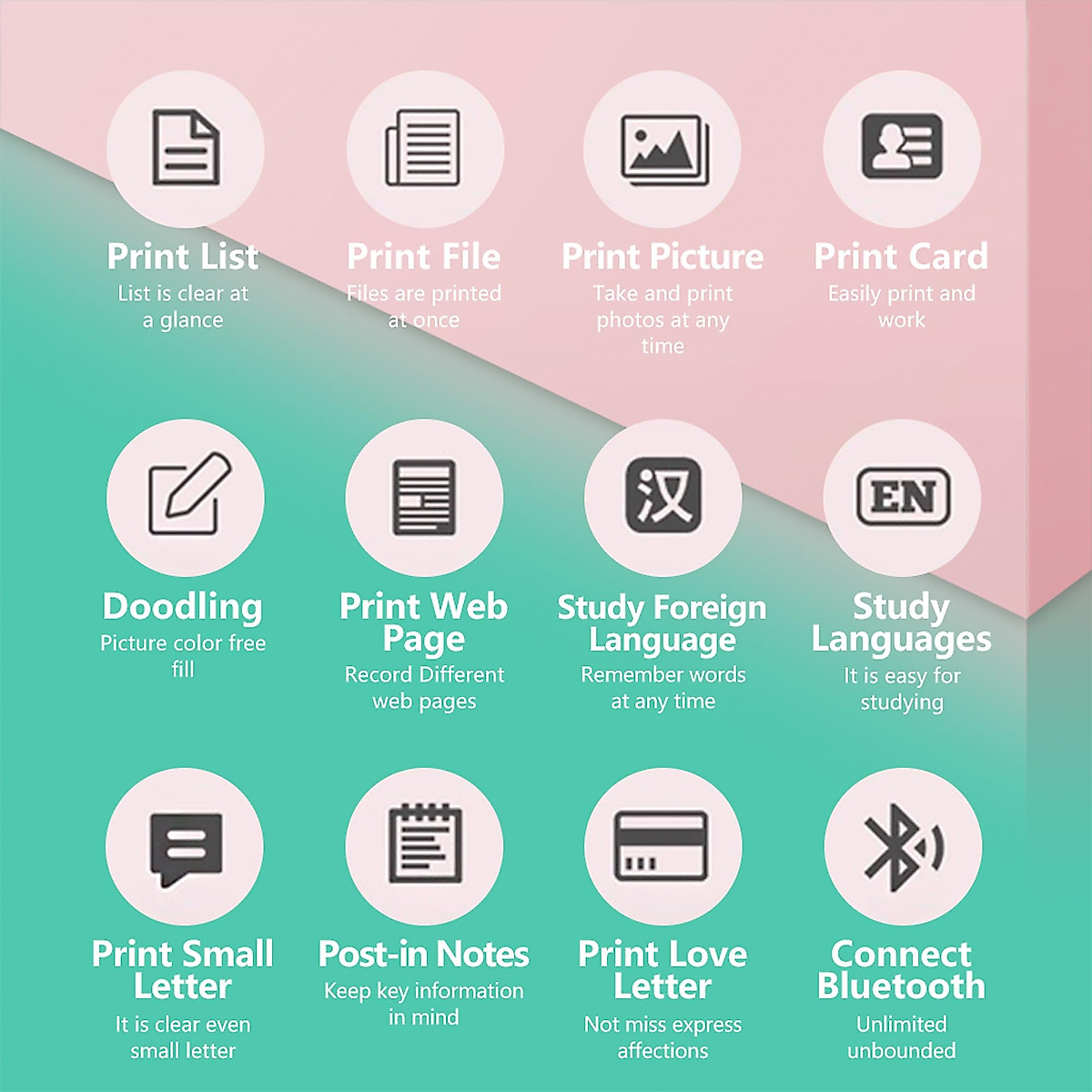 5 Rolls Thermal Inkless Printing Paper for Mini Sticker Receipt Printer Portable Bluetooth Pocket Printer,self-adhesive 57x25mm Paper for Photo Journal Notes Memo(Sticker Paper)