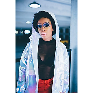 The Fresh Classic Metal Frame Oceanic Color Lens Aviator Sunglasses with Gift Box (Silver, Blue/Yellow)