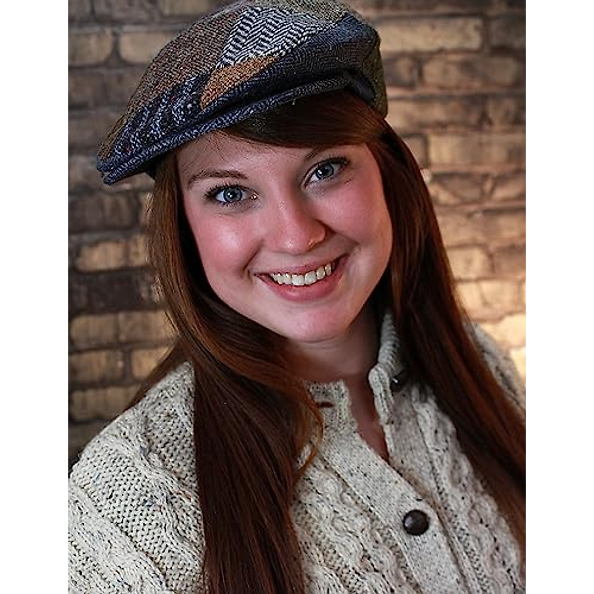 Biddy Murphy Irish Hats for Men Men's Flat Irish Hat Patchwork 100% Wool Made in Ireland Medium Multicolor