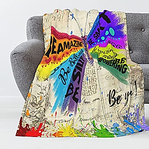 Inspirational Throw Blanket for Women Healing Blanket for Mom Wife Girlfriend Inspiring Butterflies Gets Well Soon Gifts Blanket Care Hope Thoughts Hug Blankets Positive Energy Sympathy Compassion