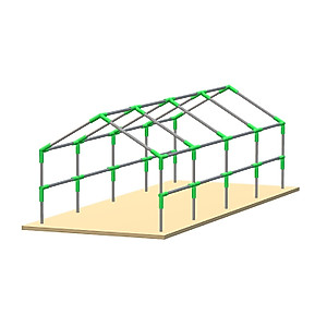 G GOODSZONE Canopy Fittings Kit Carport Frame Connectors Set Heavy Duty 1-3/8 Inch ID Galvanized Steel for 6, 8,10 Legs, without Poles (10 Legs)