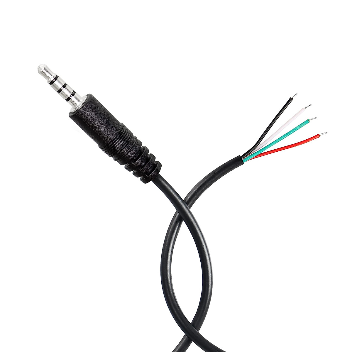 RIIEYOCA 4 Pack 3.5mm Male Plug to Bare Wire Stereo Audio Cable,1/8" TRRS 4 Pole Mono Male Plug to Open End Audio Cable,for and Audio Equipment Installed or Replace Repair