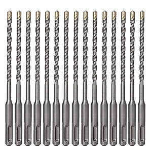 SDS Plus Hammer Drill Bit 15Pcs 3/16 in. x 8 in. Masonry Concrete Rock Drill