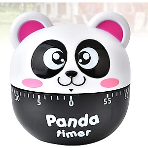 Cartoon Timer Cute Mechanical Timer Alarm for Home and Kitchen, Cooking, Baking, 60 Minutes,2.7inch (Panda)