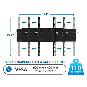 Mount-It! Full Motion TV Wall Mount with 17.3" Extending Swivel Arm | VESA Compatible 400x400 and 600x400, Fits 32 35 40 45 50 55 60 65 Inch | 110 Lbs Capacity