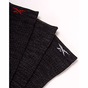 Reebok Men's Crew Socks - 10 Pack Stretch Performance Cushioned Crew Socks - Arch Support Athletic Socks for Men (6-12.5), Size 6-12.5, Ash Grey